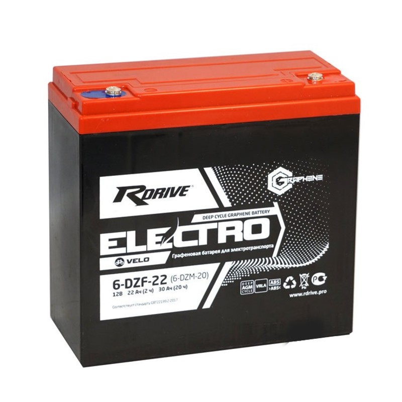 Аккумулятор RDrive ELECTRO VELO 6-DZF-22 (6-DZM-22) - купить в Москве в интернет-магазине Ток ...